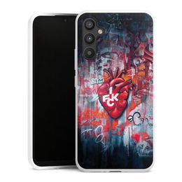 DeinDesign Handyhülle 1. FCK Herz 1. FC Kaiserslautern 1.FCK Herz, Samsung Galaxy A34 5G Silikon Hülle Bumper Case Handy Schutzhülle, weiß