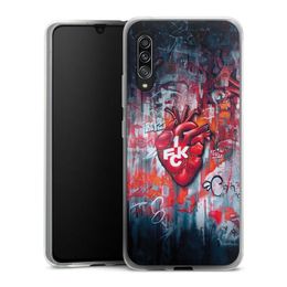 DeinDesign Handyhülle 1. FCK Herz 1. FC Kaiserslautern 1.FCK Herz, Samsung Galaxy A90 5G Silikon Hülle Bumper Case Handy Schutzhülle, weiß