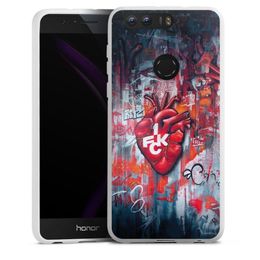 DeinDesign Handyhülle 1. FCK Herz 1. FC Kaiserslautern 1.FCK Herz, Huawei Honor 8 Silikon Hülle Bumper Case Handy Schutzhülle, weiß