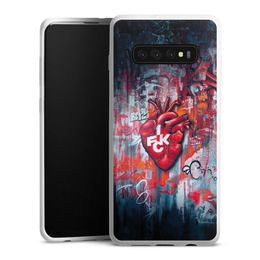 DeinDesign Handyhülle 1. FCK Herz 1. FC Kaiserslautern 1.FCK Herz, Samsung Galaxy S10 Plus Silikon Hülle Bumper Case Handy Schutzhülle, weiß