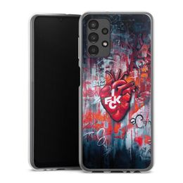 DeinDesign Handyhülle 1. FCK Herz 1. FC Kaiserslautern 1.FCK Herz, Samsung Galaxy A13 4G Silikon Hülle Bumper Case Handy Schutzhülle, weiß