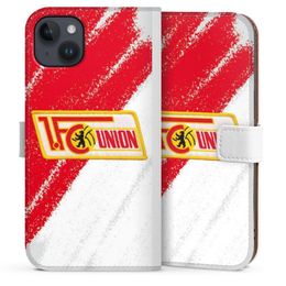 DeinDesign Handyhülle Offizielles Lizenzprodukt 1. FC Union Berlin Logo, Apple iPhone 14 Plus Hülle Handy Flip Case Wallet Cover, weiß