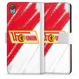 DeinDesign Handyhülle Offizielles Lizenzprodukt 1. FC Union Berlin Logo, Sony Xperia X Hülle Handy Flip Case Wallet Cover Handytasche Leder, weiß