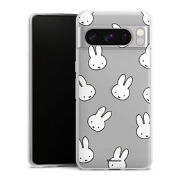 DeinDesign Handyhülle Miffy Muster transparent Miffy Pattern Transparent, Google Pixel 8 Pro Silikon Hülle Bumper Case Handy Schutzhülle, weiß