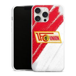 DeinDesign Handyhülle Offizielles Lizenzprodukt 1. FC Union Berlin Logo, Apple iPhone 15 Pro Max Silikon Hülle Bumper Case Handy Schutzhülle, weiß