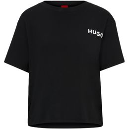 Hugo Schlafanzug-Shirt, Relaxed-Fit, Logo-Detail, für Damen, schwarz, L