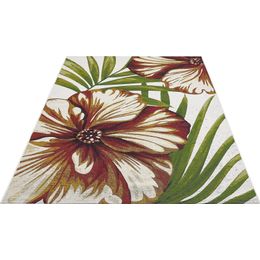 Teppich LUXOR living "Panama Blume" Teppiche Gr. B/L: 160 cm x 230 cm, 5 mm, 1 St., bunt (multi) Esszimmerteppiche Flachgewebe, modernes Design, Motiv Blumen, In- und Outdoor geeignet