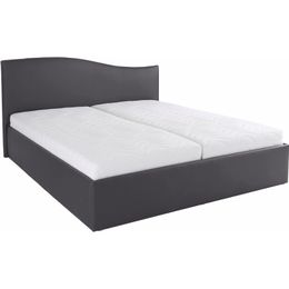 Polsterbett, grau (anthrazit), B:172cm L:210cm, Bezug Bett: Kunstleder;Bonnell-Federkernmatratze: 51% Polypropylen, 39% Polyester und 10% Baumwolle;Kaltschaummatratze: 100% Polyester, Bezug abnehm- und waschbar bis 60C, Westfalia Schlafkomfort, Betten, Polsterbett ohne Bettkasten Polsterbett, inkl. Bettkasten bei Ausführung mit Matratze