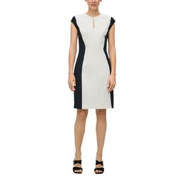 Etuikleid s.Oliver BLACK LABEL Gr. 40, N-Gr, weiß (white) Damen Kleider Etuikleider mit Cut out und Colorblocking