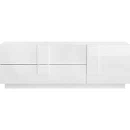 Lowboard Inosign "Jupiter, TV-Bank" Sideboards Gr. B/H/T: 181 cm x 63 cm x 44 cm, 2, weiß (weiß hochglanz lack) Lowboards Breite 181 cm mit 2 Schubkästen