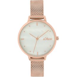 Quarzuhr s.Oliver "2033511" Armbanduhren rosegold (roségoldfarben) Damen Quarzuhren Armbanduhr, Damenuhr