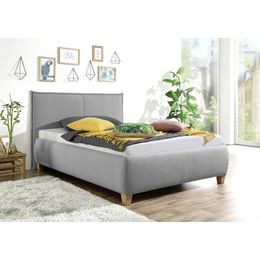 Polsterbett Maintal, grau, B:153cm L:214cm, Betten, Polsterbett ohne Bettkasten Polsterbett, mit Bettkasten