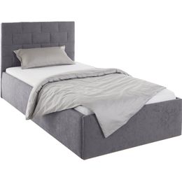 Polsterbett, grau (anthrazit), B:110cm H:98cm L:210cm, Bezug Bett: 100% Polyester;Bonnell-Federkernmatratze: 51% Polypropylen, 39% Polyester, 10% Baumwolle;Kaltschaummatratze: 100% Polyester, Bezug abnehm- und waschbar bis 60C, Westfalia Schlafkomfort, Betten, inkl. Bettkasten bei Ausführung mit Matratze
