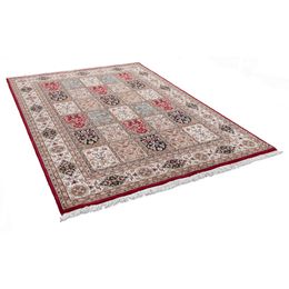 Orientteppich Theko "Benares Bachtiari" Teppiche Gr. B/L: 60 cm x 90 cm, 12 mm, 1 St., rot Schurwollteppiche reine Wolle, handgeknüpft, mit Fransen