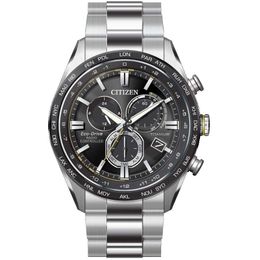 Funkchronograph Citizen "CB5947-80E" Armbanduhren silberfarben (titansilberfarben) Herren Solaruhren Armbanduhr, Herrenuhr, Solar, Titan, Stoppfunktion