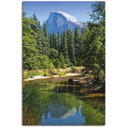 Wandbild Artland "Yosemite Valley Half Dome River of Mercy" Bilder Gr. B/H: 60 cm x 90 cm, Leinwandbild Gewässer, 1 St., grün Kunstdrucke als Alubild, Outdoorbild, Leinwandbild, Poster in verschied. Größen