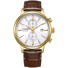 Chronograph Citizen "CA7062-15A" Armbanduhren braun Herren Solaruhren Armbanduhr, Herrenuhr, Solar, Stoppfunktion
