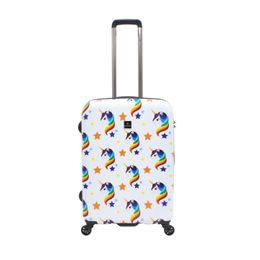 Koffer Saxoline "Unicorn" Gr. B/H/T: 47.00 cm x 67.00 cm x 26.00 cm, bunt (weiß, mehrfarbig) Koffer Trolleys mit praktischem Zahlenschloss