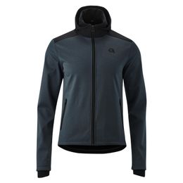 Radtrikot Gonso "Travo", Damen, Gr. L, grau (anthrazit), 100% Polyester, hoch geschlossener Ausschnitt, Trikots, Herren Softshell-Hoodie, Windjacke winddicht und atmungsaktiv