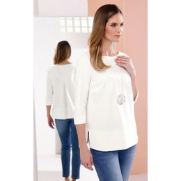 3/4-Arm-Shirt Heine "Shirt" Gr. 34, beige (ecru) Damen Shirts Jersey