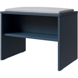 Badkommode SAPHIR "Badezimmer Sitzbank inkl. Sitzkissen aus Kunstleder in weiß und Ablage" Sideboards Gr. B/H/T: 60 cm x 48 cm x 40 cm, blau (baltic matt touch) Bad-Kommoden verschiedene Farben, Garderobenbank 60 cm breit, gepolstert