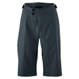 Radhose Gonso "NOMESINO" Gr. 34, Normalgrößen, grau (anthrazit) Damen Hosen Bike-Shorts, MTB Fahrradhose mit Sitzpolster, Bund flexibel