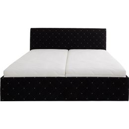 Polsterbett, schwarz, B:190cm L:212cm, Bezug Bett: Microfaser (100% Polyester);Bonnell-Federkernmatratze: 51% Polypropylen, 39% Polyester, 10% Baumwolle;Kaltschaummatratze: 100% Polyester, Bezug abnehm- und waschbar bis 60C, Westfalia Schlafkomfort, Betten, inkl. Bettkasten bei Ausführung mit Matratze