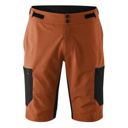 Radhose Gonso "GARZONE" Gr. S, Normalgrößen, rot (erdrot) Herren Hosen Bike-Shorts, Fahrradhose, Sitzpolster und Taschen, Bund flexibel