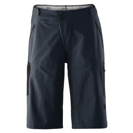 Radhose Gonso "CASINA" Gr. 36, Normalgrößen, blau (nachtblau) Damen Hosen Sporthosen Bike-Shorts, Fahrradhose, Sitzpolster und Taschen, Bund flexibel