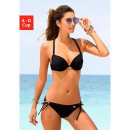 Push-Up-Bikini Buffalo Gr. 34, Cup B, schwarz Damen Bikini-Sets mit geflochtenem Rückendetail