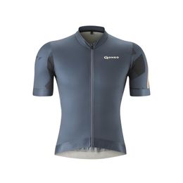 Radtrikot Gonso "TRESERO" Gr. S, blau (dunkelblau), Herren, 86% Polyester, 14% Elasthan, Trikots, Herren Radshirt kurzarm, atmungsaktives Fahrradtrikot mit Rückentasche