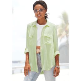 Hemdbluse Vivance Gr. 40, grün (pistazie) Damen Blusen langarm aus softer Lyocellqualität, luftige Damenbluse, casual-chic