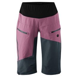 Radhose Gonso "LOMASO" Gr. 34, Normalgrößen, lila (dunkellila) Damen Hosen Herren Bike-Shorts, MTB Fahrradhose mit Sitzpolster, Bund flexibel