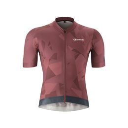 Radtrikot Gonso "TRESERO" Gr. L, rot (dunkelrot), Herren, 86% Polyester, 14% Elasthan, Trikots, Herren Radshirt kurzarm, atmungsaktives Fahrradtrikot mit Rückentasche