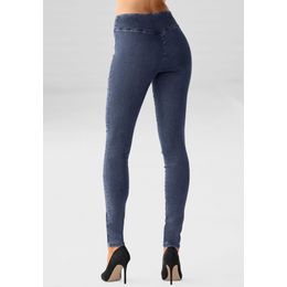 Jeggings Buffalo Gr. 44, N-Gr, blau (dunkelblau, jeans) Damen Hosen mit breitem Bund