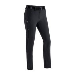 Funktionshose Maier Sports "Lana slim" Gr. 34, Normalgrößen, schwarz Damen Hosen Wanderhose, atmungsaktive Outdoor-Hose, 3 Taschen, Slim Fit