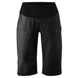 Radhose Gonso "LOMASO" Gr. 36, Normalgrößen, schwarz Damen Hosen Sporthosen Herren Bike-Shorts, MTB Fahrradhose mit Sitzpolster, Bund flexibel