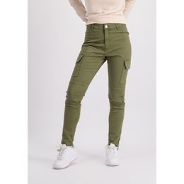 Cargohose Alpha Industries "Alpha Industries Women - Pants Cargo Zip Pant Wmn" Gr. L, Normalgrößen, grün (olive) Damen Hosen