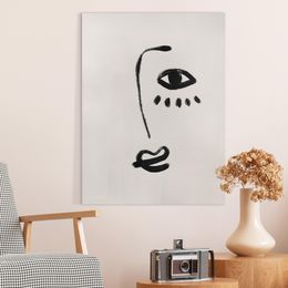 Bilderwelten Leinwandbild Portrait Illustration Kunstdruck beige - Alina Buffiere Illustration - Ich seh dich - Wandbild XXL Wohnzimmer Schlafzimmer