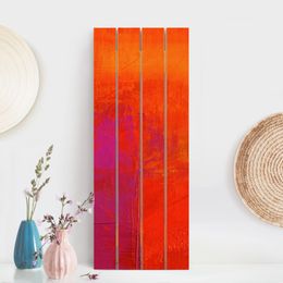 Bilderwelten Holzbild rot Abstrakt nat&uuml;rlicher Effekt - Magenta Energy - Deko Wohnzimmer Schlafzimmer