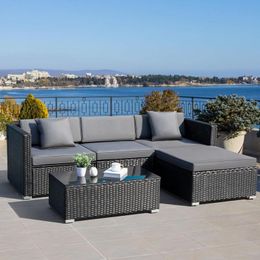 Liferun - Rattan Gartenmöbel-Set,Lounge Gartenmöbel Set,Gartenlounge Set,Terrassenmöbel,Rattanmöbel Sofa Set,Poly Rattan Sitzgruppe Couch 5 Teilig