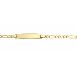 Adelia´s Goldarmband ADELIA´S "333 Gold Figaro Armband 14 cm" Armbänder Gr. 14, Gelbgold 333, goldfarben (gold) Damen 333 Gold Goldschmuck für