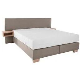 Boxspringbett Alina "Daria" Komplettbetten Gr. Microfaser GDU, Liegefläche B/L: 180 cm x 200 cm, Gewicht bis: 80 kg + 80 kg H2 + H2, 7-Zonen-Tonnentaschen-Federkern-Partnermatratze, grau (steingrau gdu 9) Boxspringbett integrierte Nachttische und Matratze, unterschiedliche Ausführungen