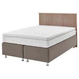 Boxspringbett Westfalia Schlafkomfort "Quercus" Komplettbetten Gr. LED-Beleuchtung, Liegefläche B/L: 140 cm x 200 cm, Gewicht bis: 80 kg H2, Bonnell-Federkernmatratze, beige (dark, beige) Boxspringbett wahlweise mit LED-Beluchtung, 3 Matratzenarten zur Auswahl