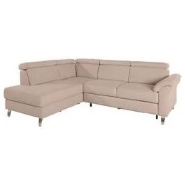 Sit & More Ecksofa SIT & MORE "Arngast L-Form" Sofas Gr. B/H/T: 245cm x 84cm x 194cm, Struktur, Ottomane links, ohne Bettfunktion-ohne Bettkasten, beige inklusive Kopfteilverstellung und Federkern