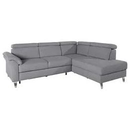 Sit & More Ecksofa SIT & MORE "Arngast L-Form" Sofas Gr. B/H/T: 245cm x 84cm x 194cm, Struktur, Ottomane rechts, ohne Bettfunktion-ohne Bettkasten, grau inklusive Kopfteilverstellung und Federkern