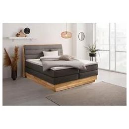 Boxspringbett OTTO products "Jenna" Komplettbetten Gr. Flachgewebe Polyester ohne LED-Beleuchtung, mit Premium-Topper LED-Beleuchtung, Liegefläche B/L: 180 cm x 200 cm Betthöhe: 69 cm, Gewicht bis: 80 kg + 120 kg H2 + H4, 7-Zonen-Taschen-Federkernmatratze, braun (mud) Boxspringbett ohne LED-Beleuchtung, mit zertifizierten, recycelten Bezugsstoffen