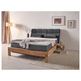 Boxspringbett Home Affaire "Villads" Komplettbetten Gr. Chenille Polyester Topper Basic, Liegefläche B/L: 160 cm x 200 cm Betthöhe: 55 cm, Gewicht bis: 80 kg + 80 kg H2 + H2, 7-Zonen-Taschen-Federkernmatratze, grau (ferro) Boxspringbett Liegefläche: 160200 cm aus Balkeneiche, Inside-Boxspring-Unterbau