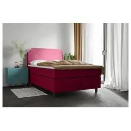 Boxspringbett Places of Style "Marausa" Komplettbetten Gr. Struktur 80, Liegefläche B/L: 80cm x 200cm, H2/H3, Taschen-Federkernmatratze, pink Boxspringbett mit Taschen-Federkernmatratze, dekorativer Kedernaht