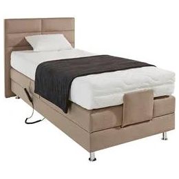 Boxbett Westfalia Schlafkomfort Komplettbetten Gr. Strukturstoff, Liegefläche B/L: 120cm x 200cm, Gewicht bis: 80 kg H2, 7-Zonen-Kaltschaummatratze, beige (dunkelbeige) Boxspringbett Komplettbetten mit Motor in diversen Ausführungen